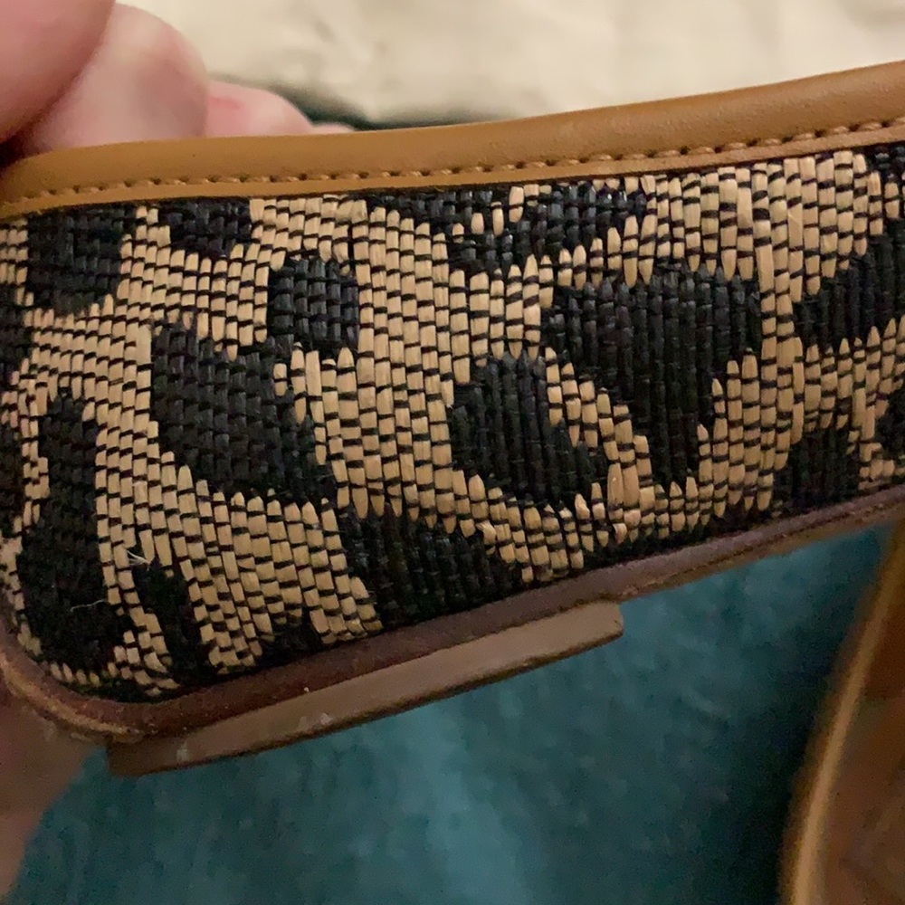 Tory Burch Reva Raffia Straw Flats, Leopard Print - Gem